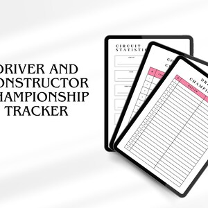 FORMULA 1 Tracker Pink Aesthetic Digital Race Journal Weekly F1 Planner ...