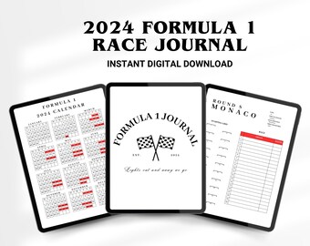 Formula 1 Race Tracker 2024 Template Digital F1 Journal Scuderia ...