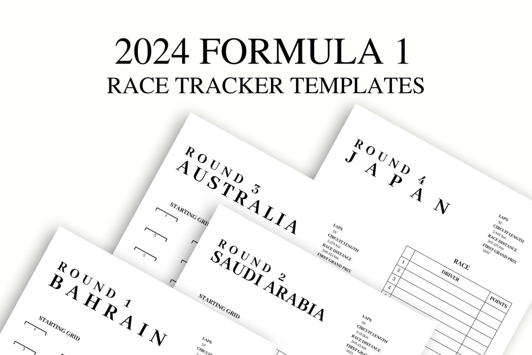 2024 Formula 1 Tracker Weekly F1 Planner Digital Formula 1 Templates ...