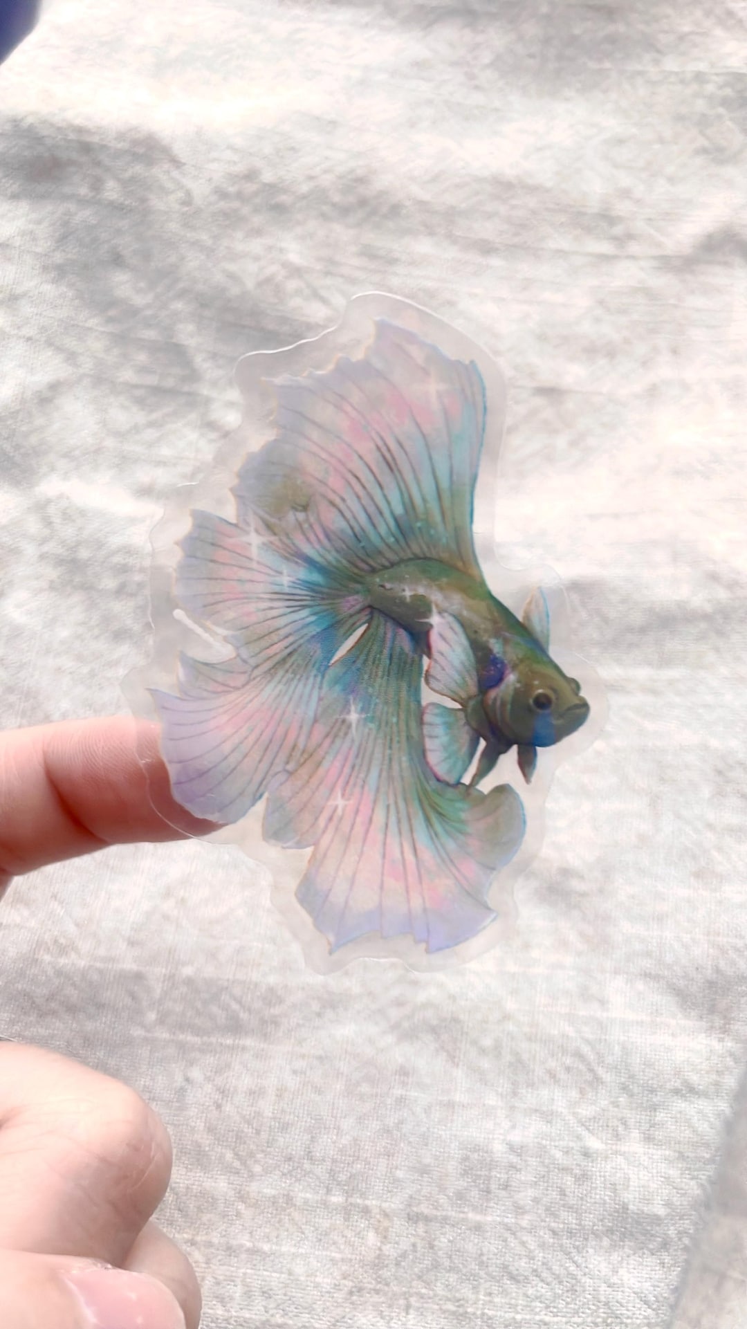 Moss Beta Fish Vinyl Holographic Sticker (2.5") - Etsy