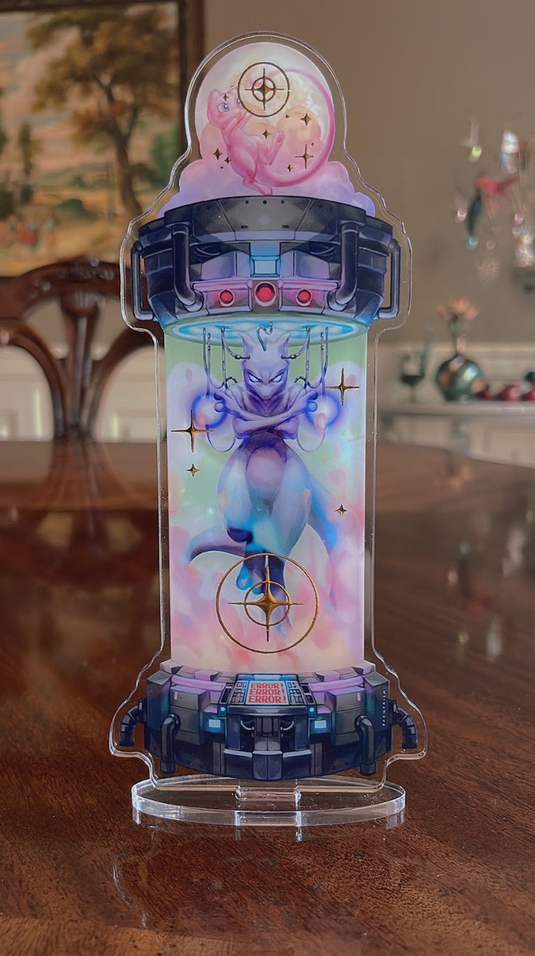 Mewtwo and Mew Gold Foil 7 Inch Acrylic Standee With LED Base - Etsy