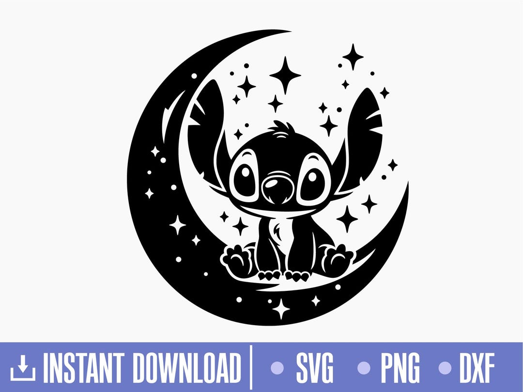 Stitch Svg, Ohana SVG, Moon Svg, Cut Files for Cricut Svg, Png, Instant ...