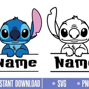 Stitch Svg, Stitch Peeking SVG, Stitch Layered Svg, Cut Files for ...