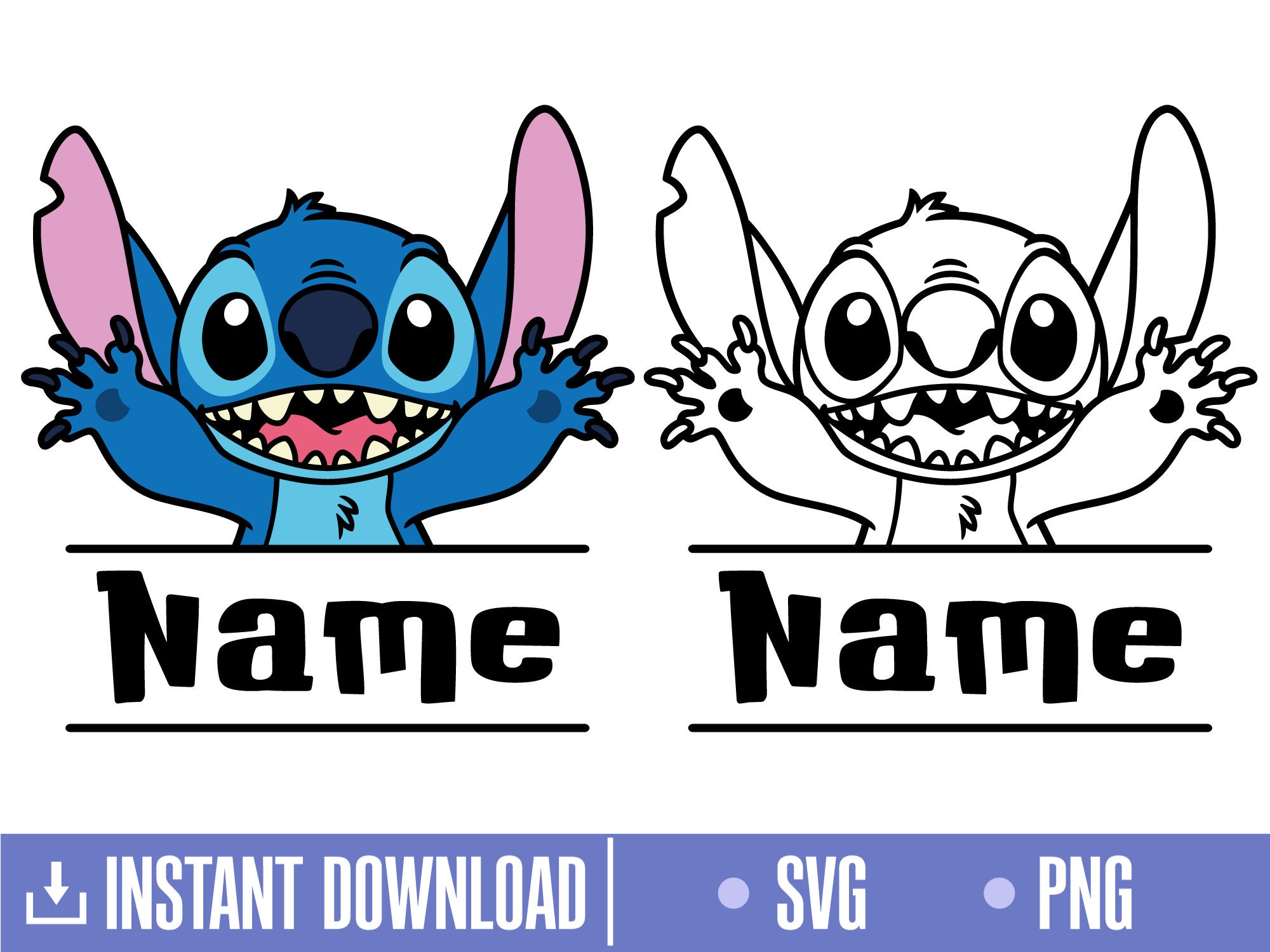 Stitch Svg, Stitch Peeking SVG, Stitch Layered Svg, Cut Files for ...