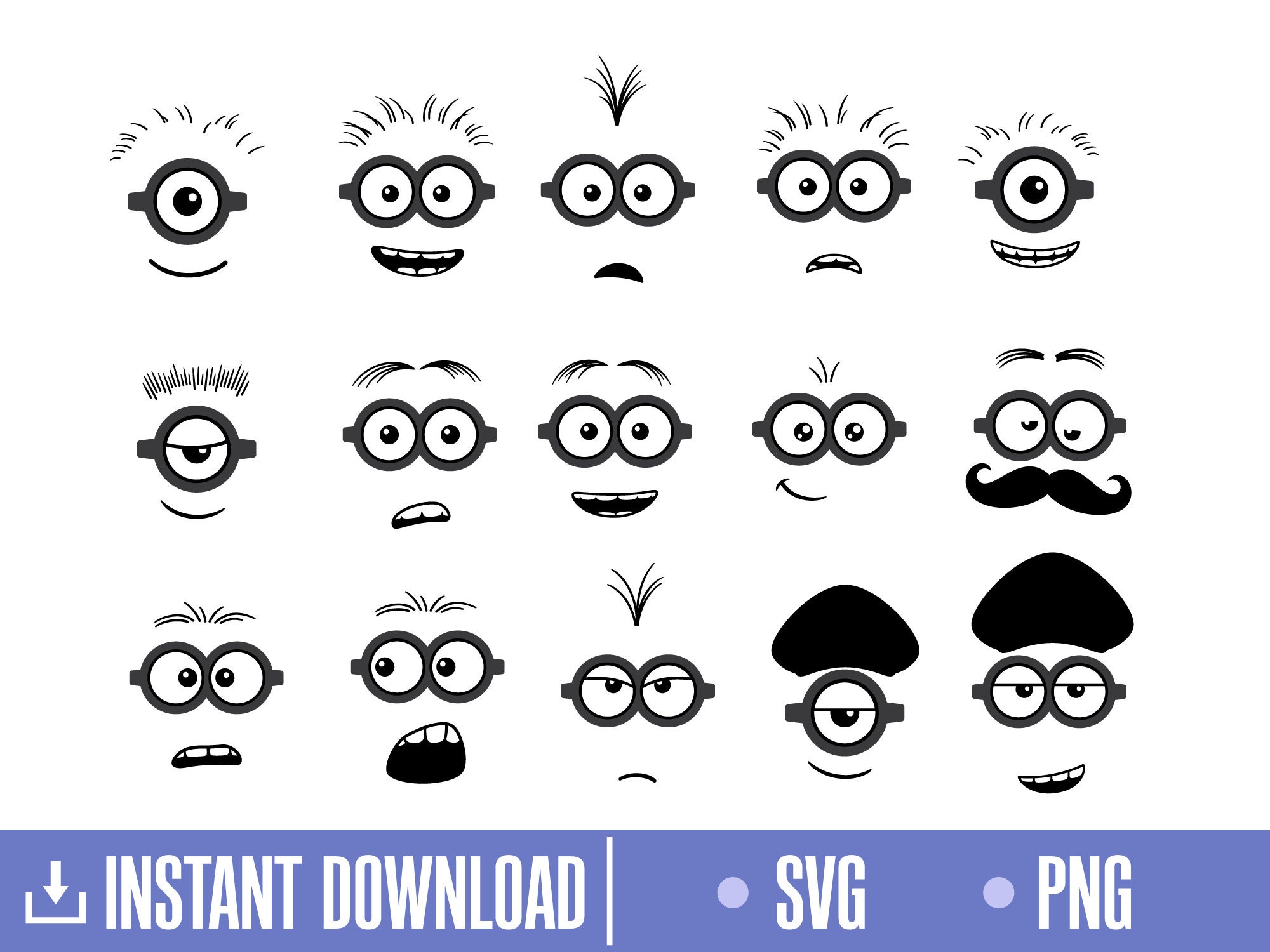 Characters Face Svg, Despicable Svg, Cut Files for Cricut, Instant ...