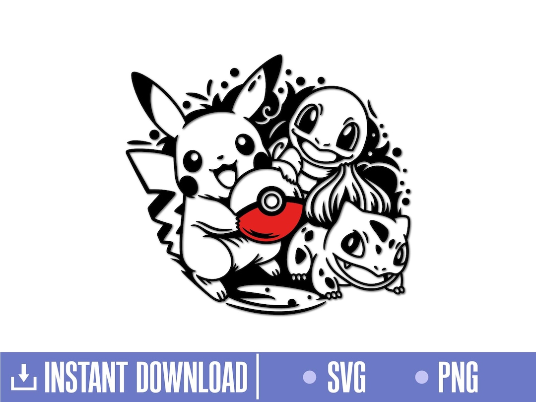 Poke Svg, Ball Svg, Pika Friends Svg, Characters SVG, Cut Files for ...