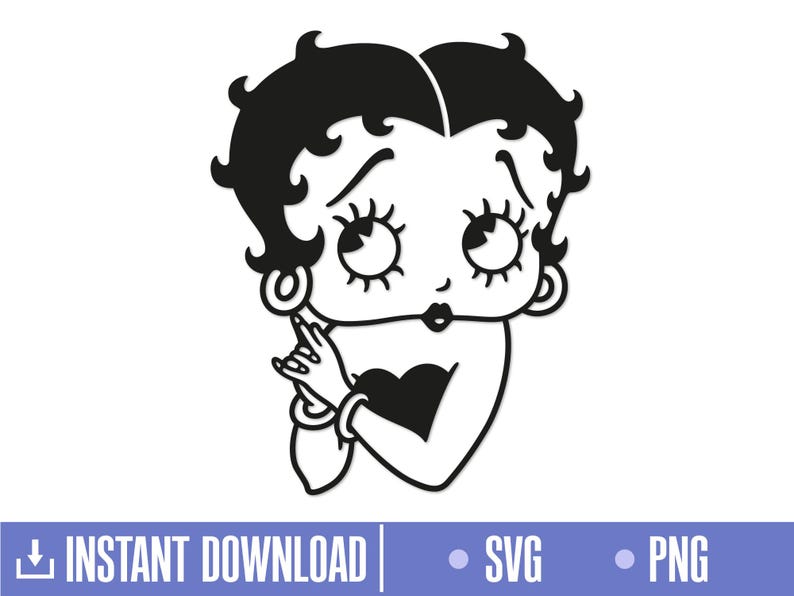 Betty Boop Svg, Boop Oop SVG, Cut Files for Cricut Svg, Png, Instant ...