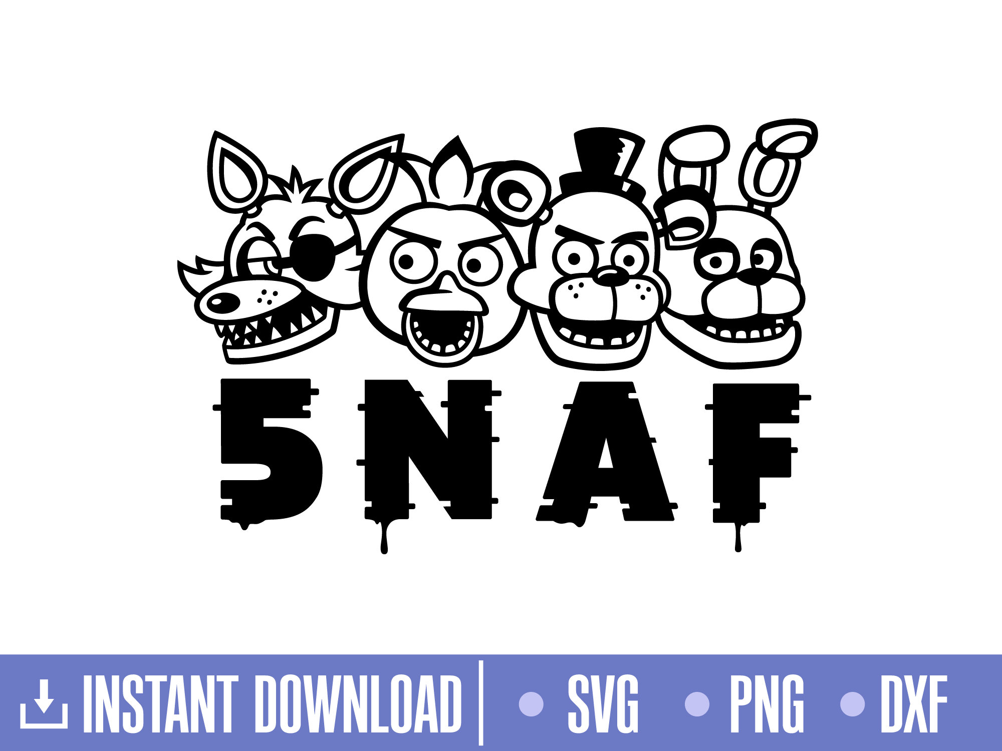 FNAF Svg, 5NAF SVG, Fazbear Svg, Cut Files for Cricut and Silhouette ...