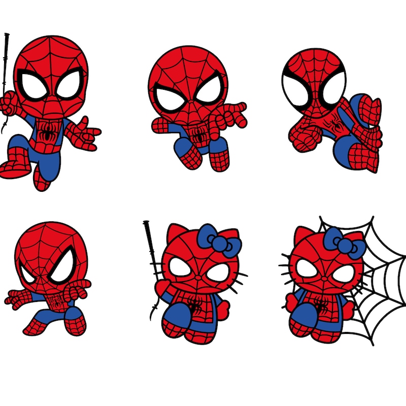 Kawaii Spiderman Svg - Etsy