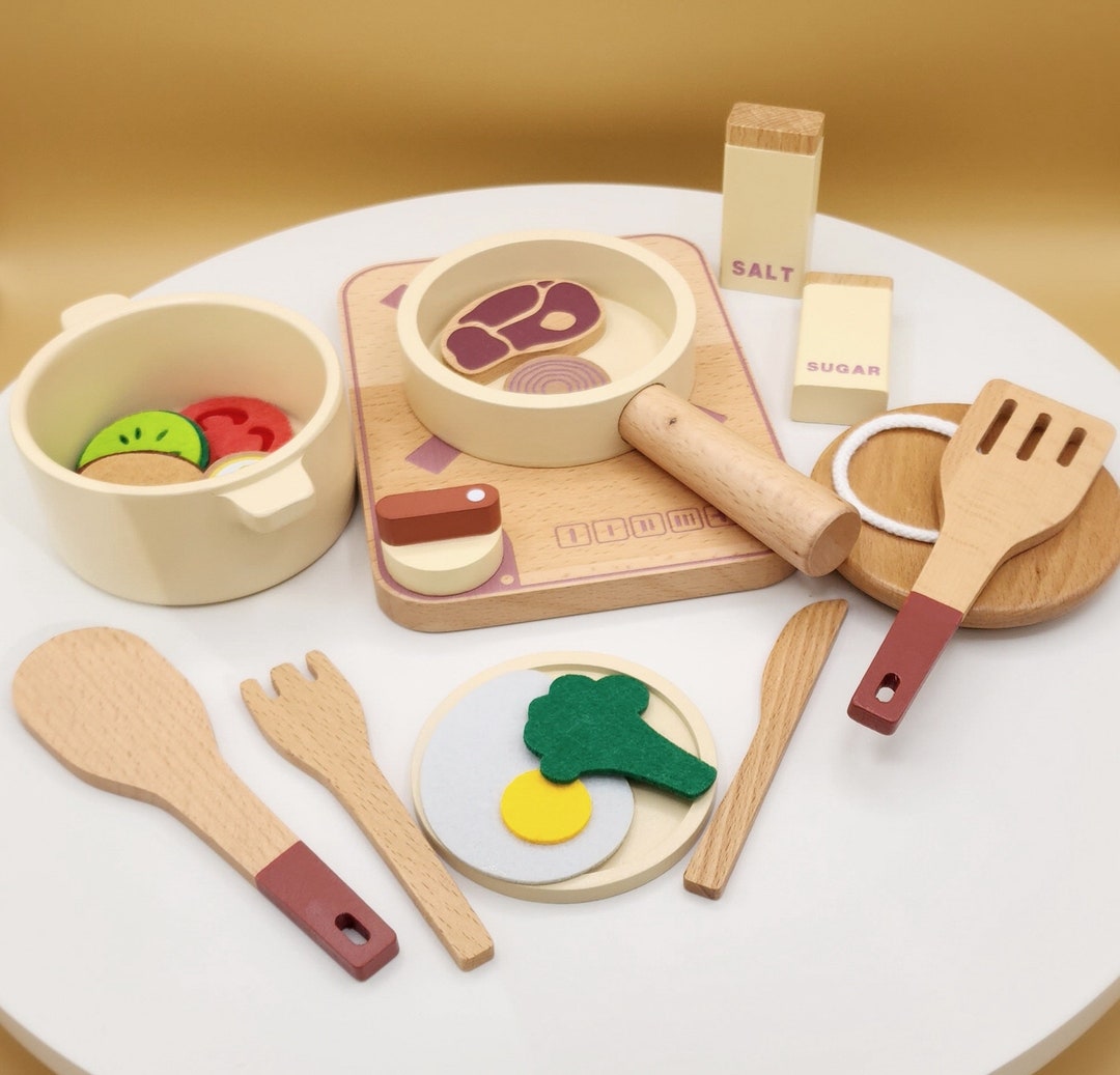 Montessori Wooden Kitchen Toy Set Inspire Culinary Creativity and ...
