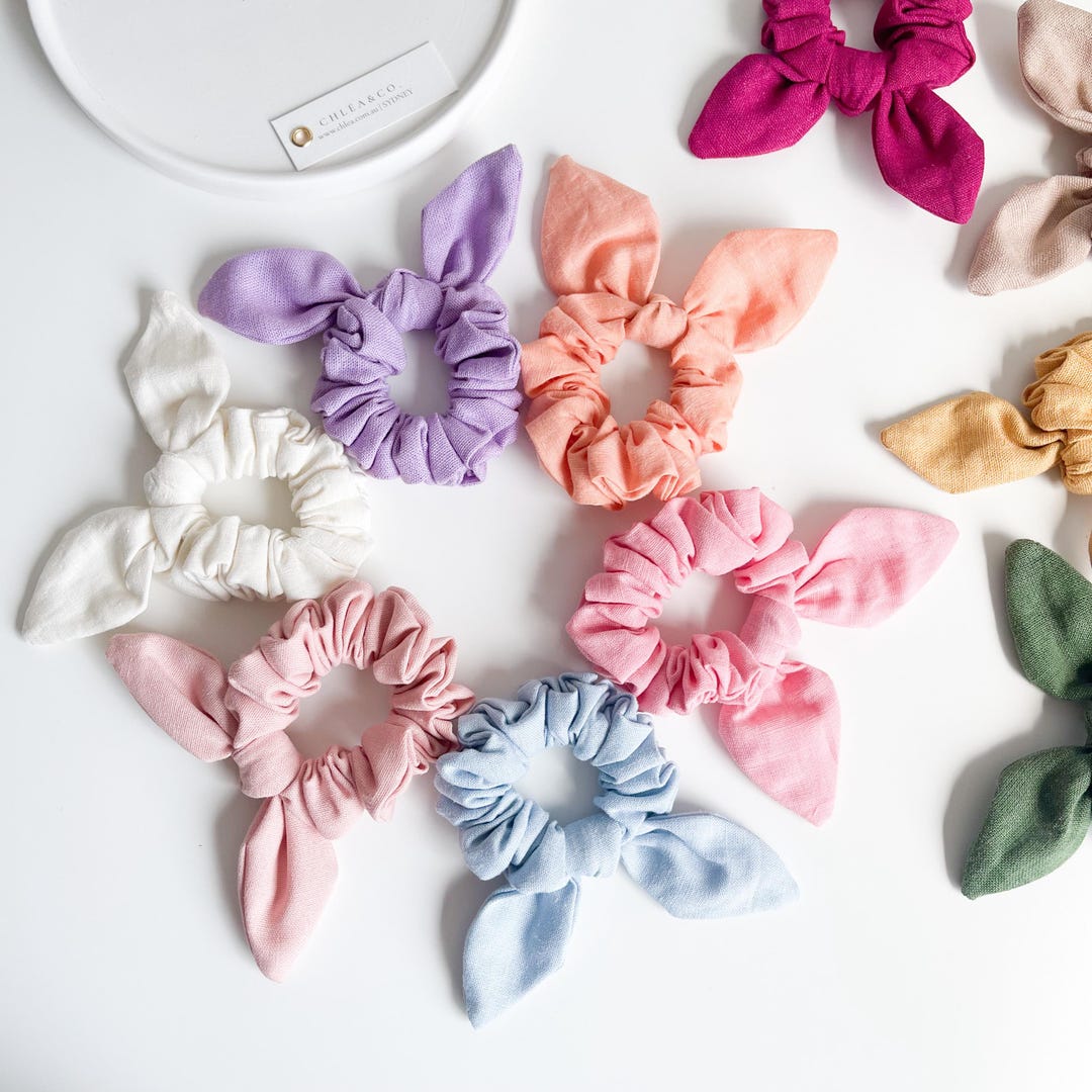 Alice Jane Bunny Scrunchie | Bunny Ear Scrunchie | Knot Bow Scrunchy ...