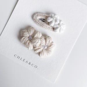 Set of 2 Mini Periwinkle Crochet Hair Clips | Flower Hair Clip | Soft ...