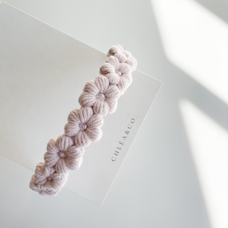 Periwinkle Crown Crochet Headband | Flower Girl Headband | Toddler ...