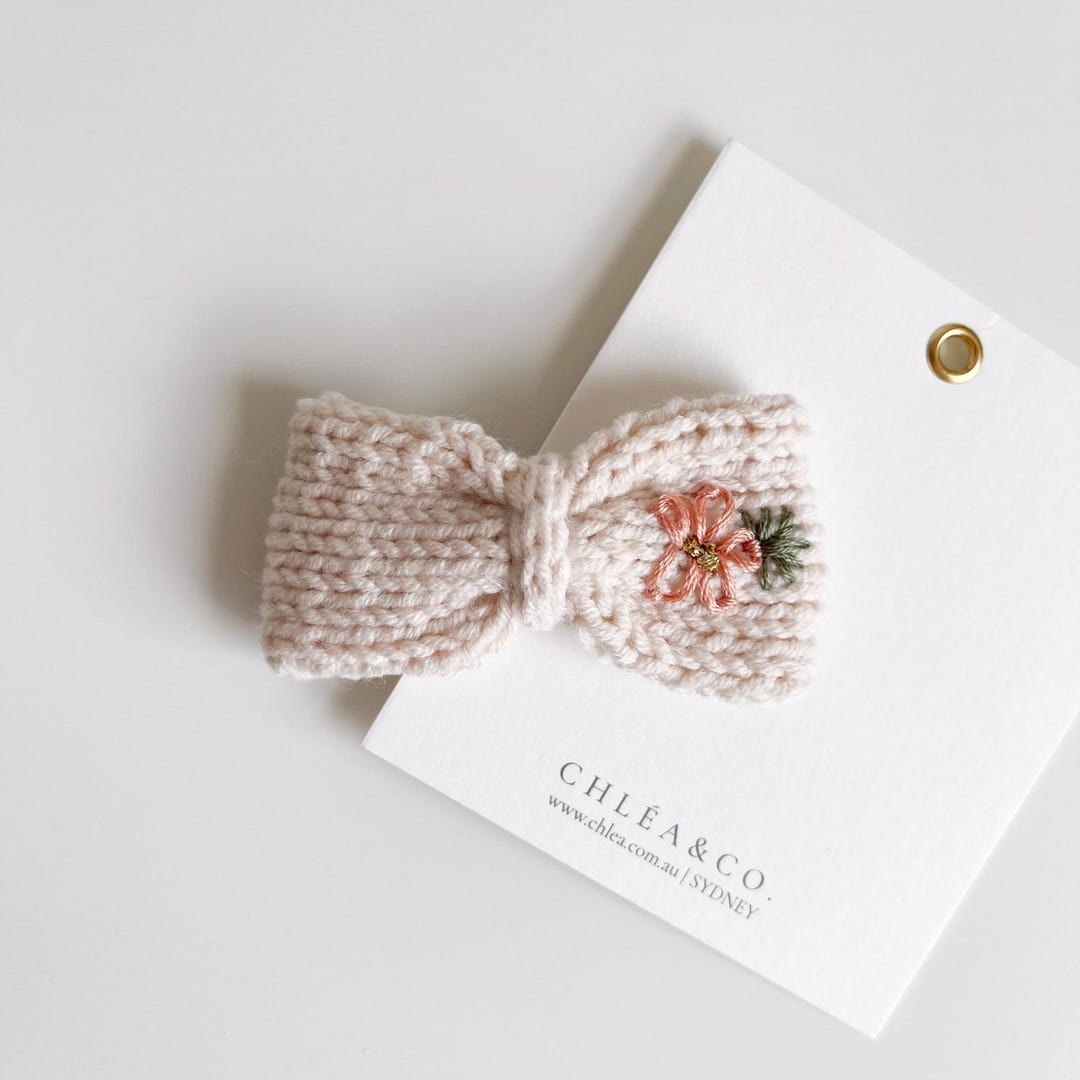 Lily Claire Crochet Bow Clip | Crochet Bow | Crochet Hair Clips ...