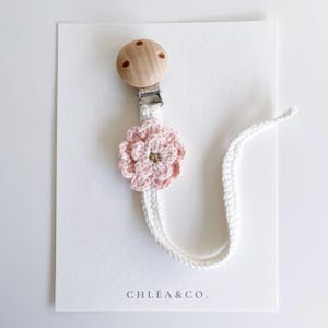 Flower Crochet Dummy Clip | Dummy Holder | Dummy Chain | Pacifier Clip ...
