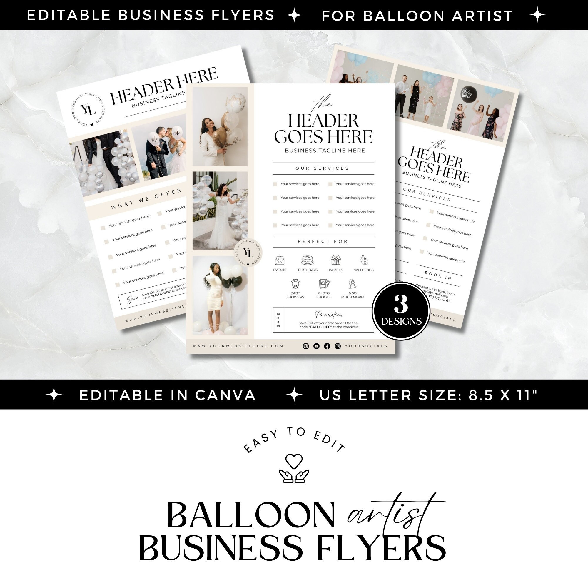 Balloon Business Marketing, Balloon Artist Flyer, Ballon Garland & Arch ...