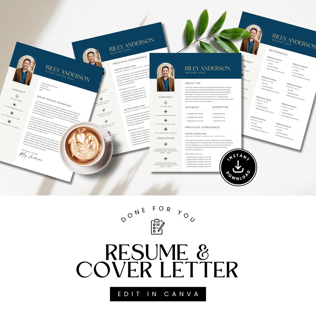 Resume and Cover Letter Template, Editable Curriculum Vitae, Eye ...