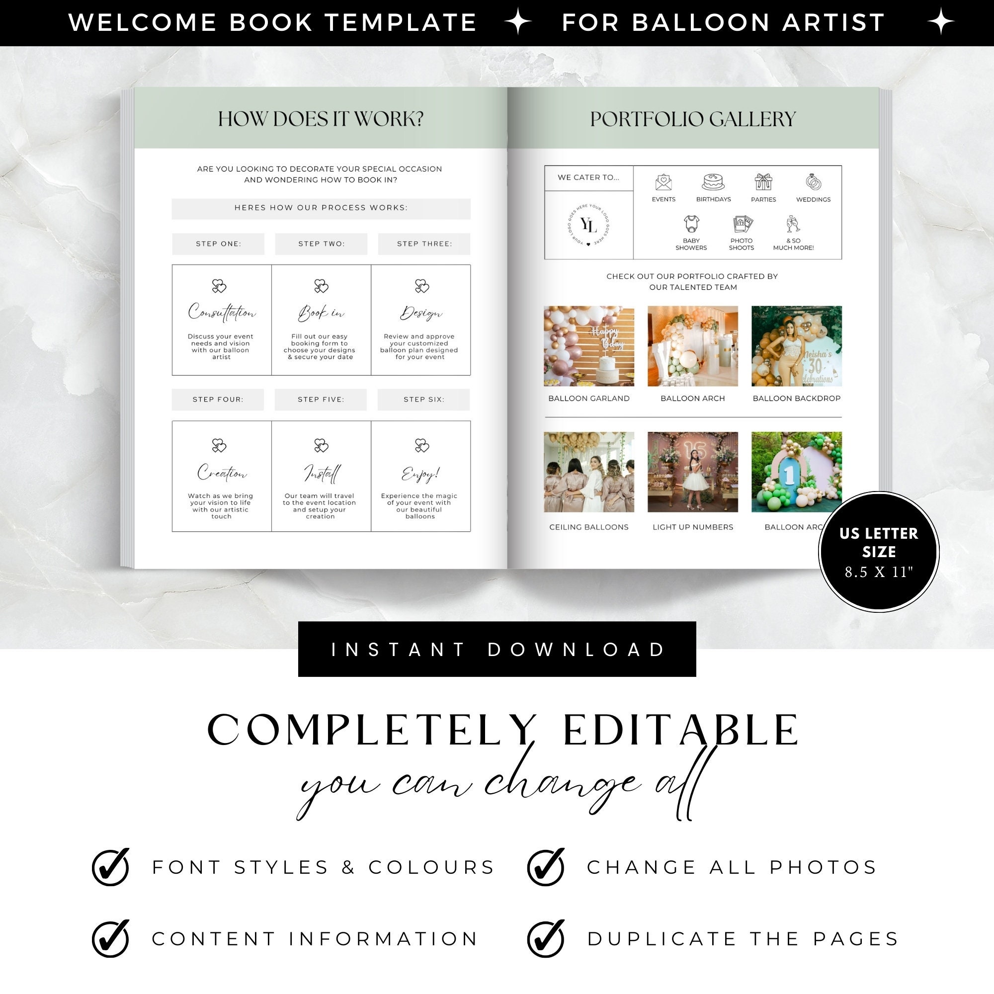 Balloon Business Marketing Welcome Book, Balloon Artist Planner, Price ...