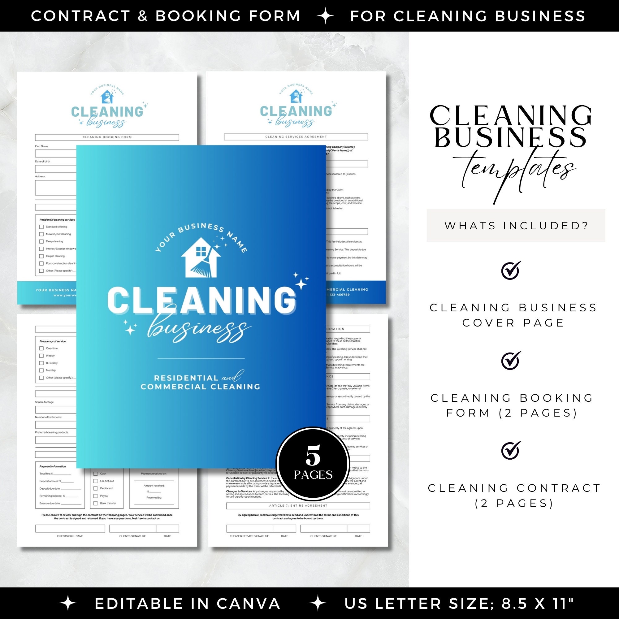 Client Intake Form Cleaning Company, Cleaning Service Client Booking ...