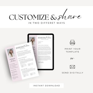 Resume and Cover Letter Template, Editable Canva Curriculum Vitae, Eye ...