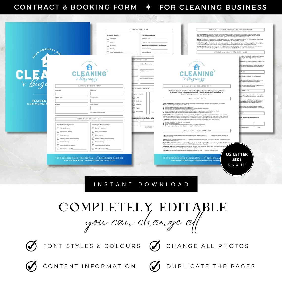 Client Intake Form Cleaning Company, Cleaning Service Client Booking ...