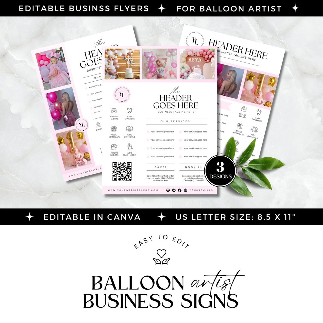 Balloon Business Marketing, Balloon Artist Flyer, Ballon Garland & Arch ...