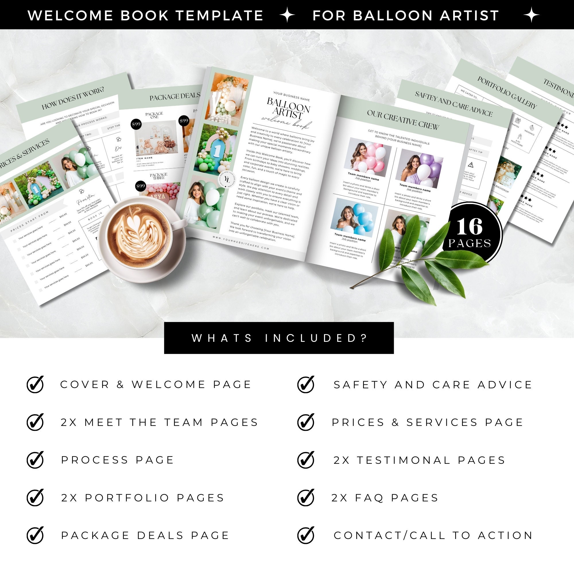 Balloon Business Marketing Welcome Book, Balloon Artist Planner, Price ...