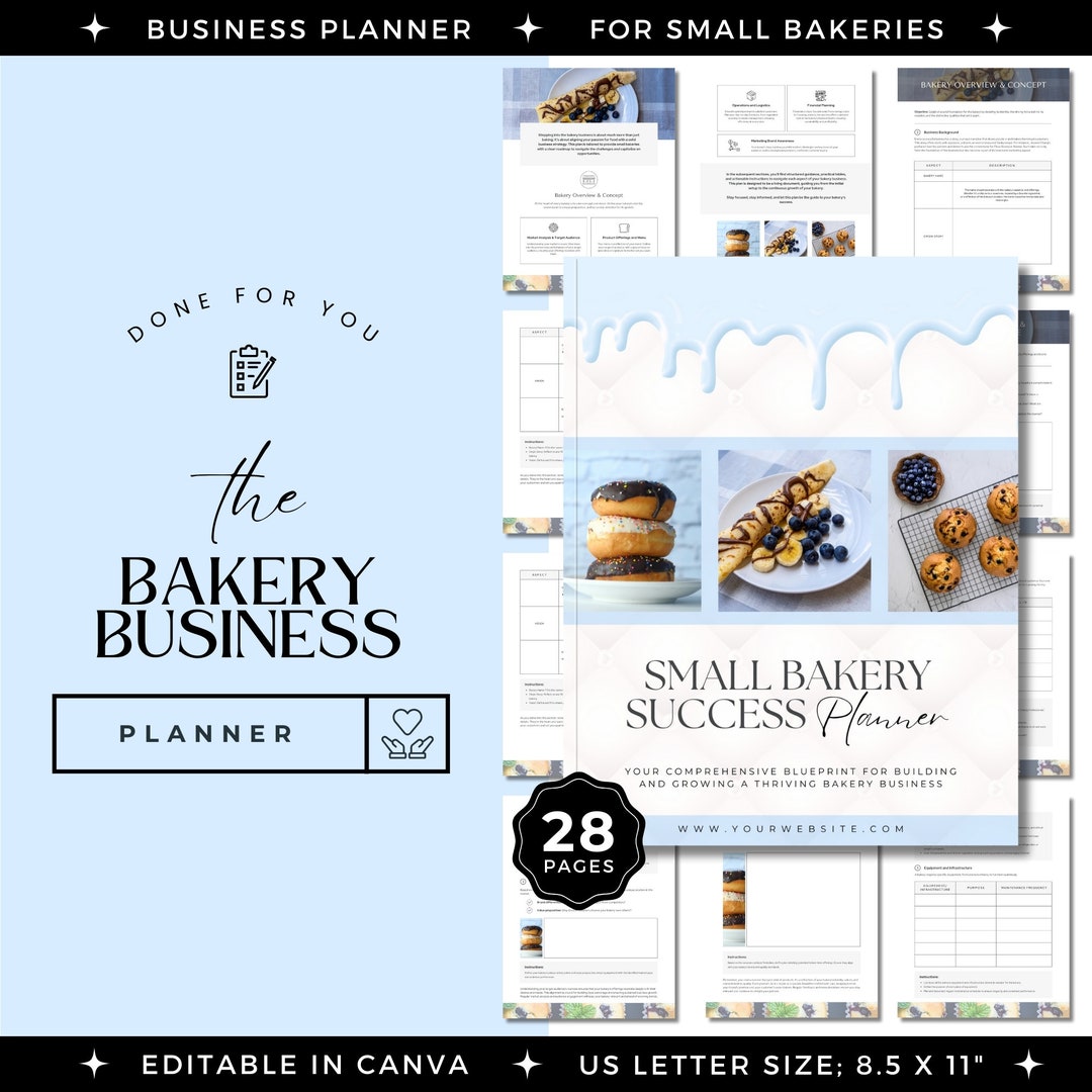 Home Bakery Business Planner, Baker Business Plan Template, Startup ...