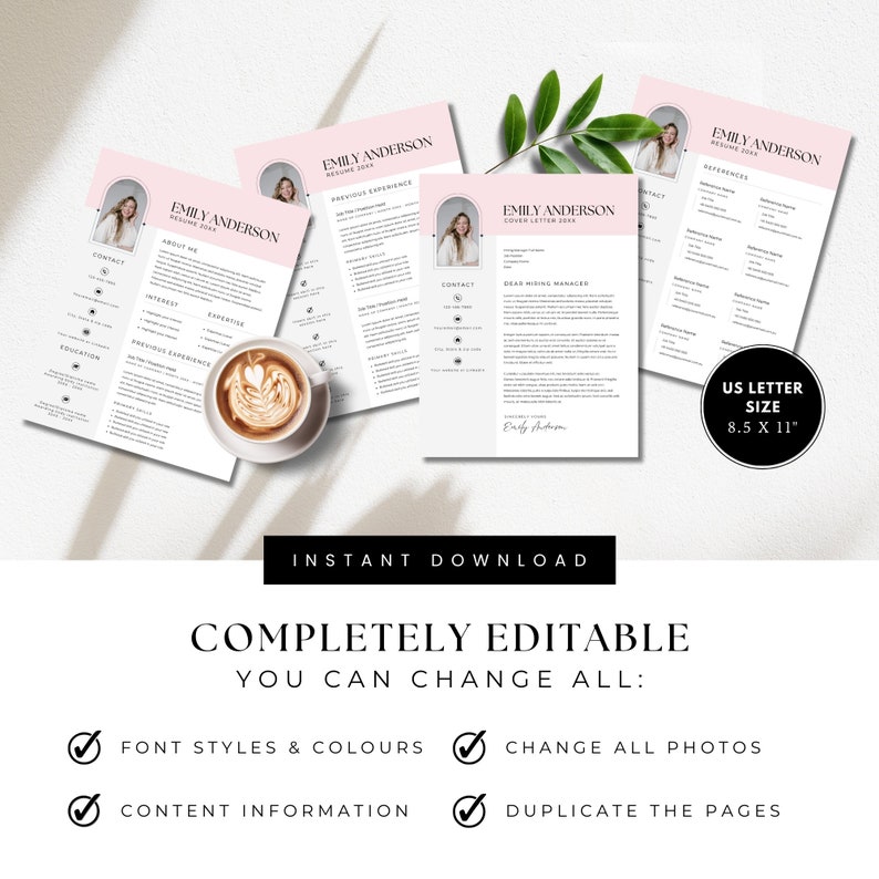 Resume and Cover Letter Template, Editable Curriculum Vitae, Eye ...