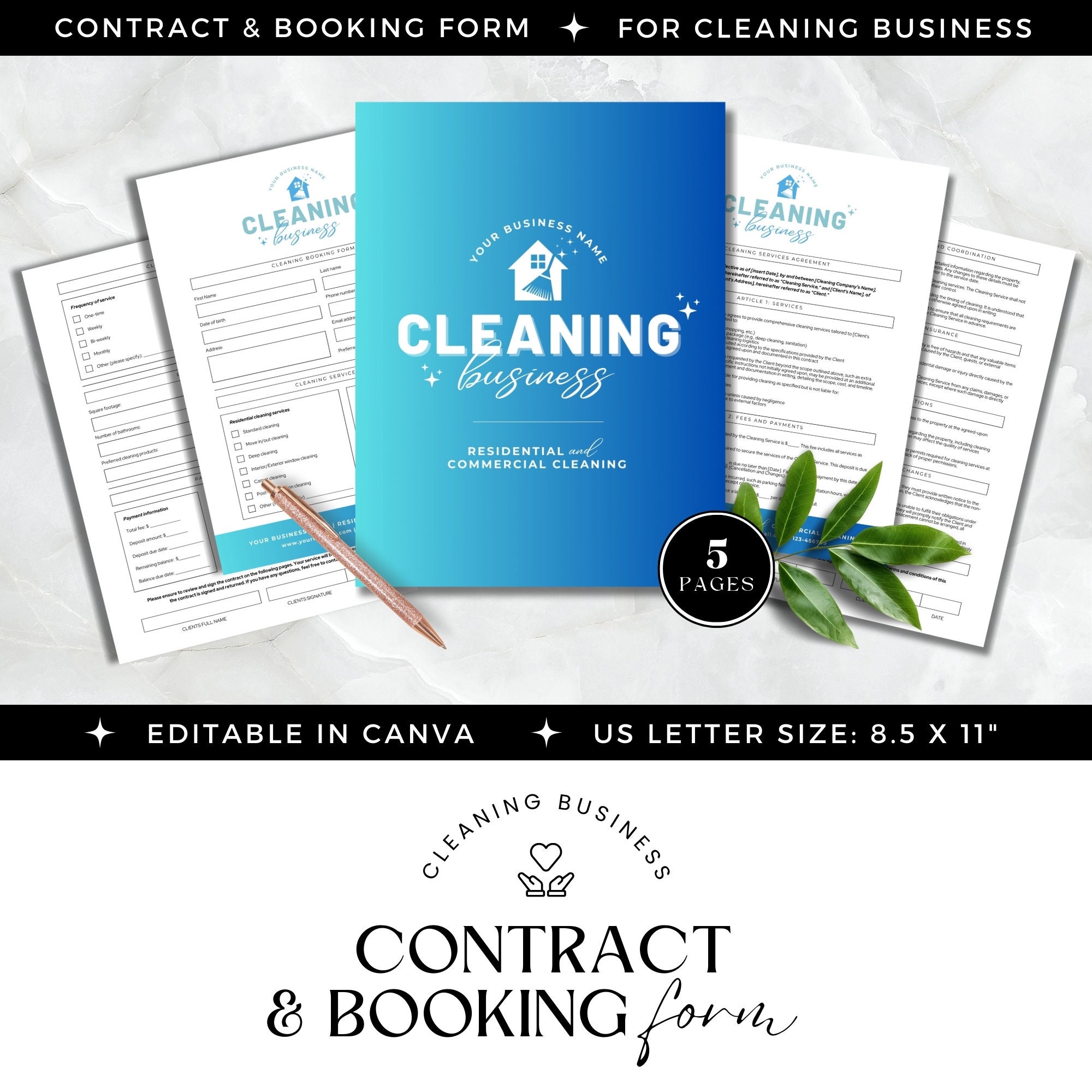 Client Intake Form Cleaning Company, Cleaning Service Client Booking ...