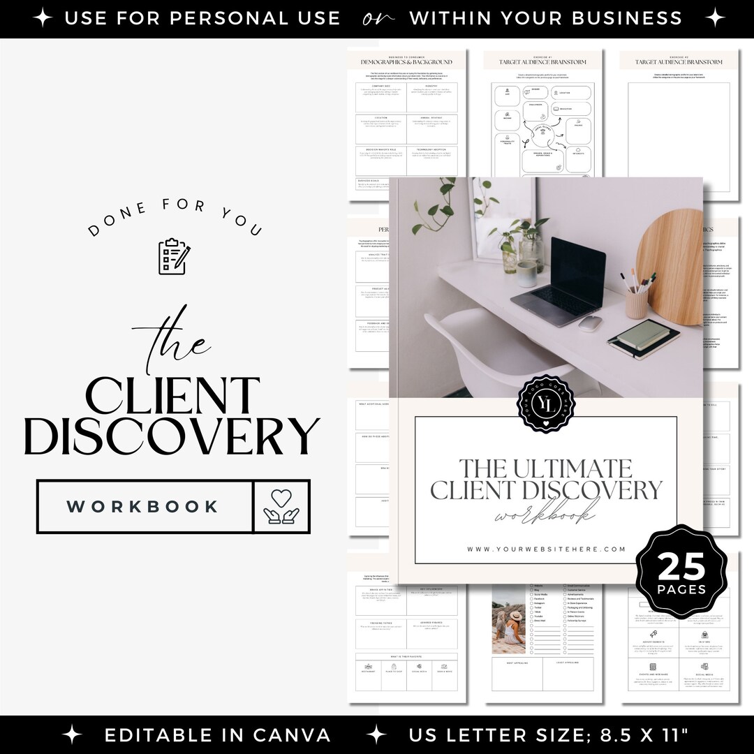 Client Discovery Coaching Workbook, Editable Canva Template, Printable ...