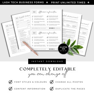Eyelash Extension Forms Editable Lash Consent Templates Lash Tech ...