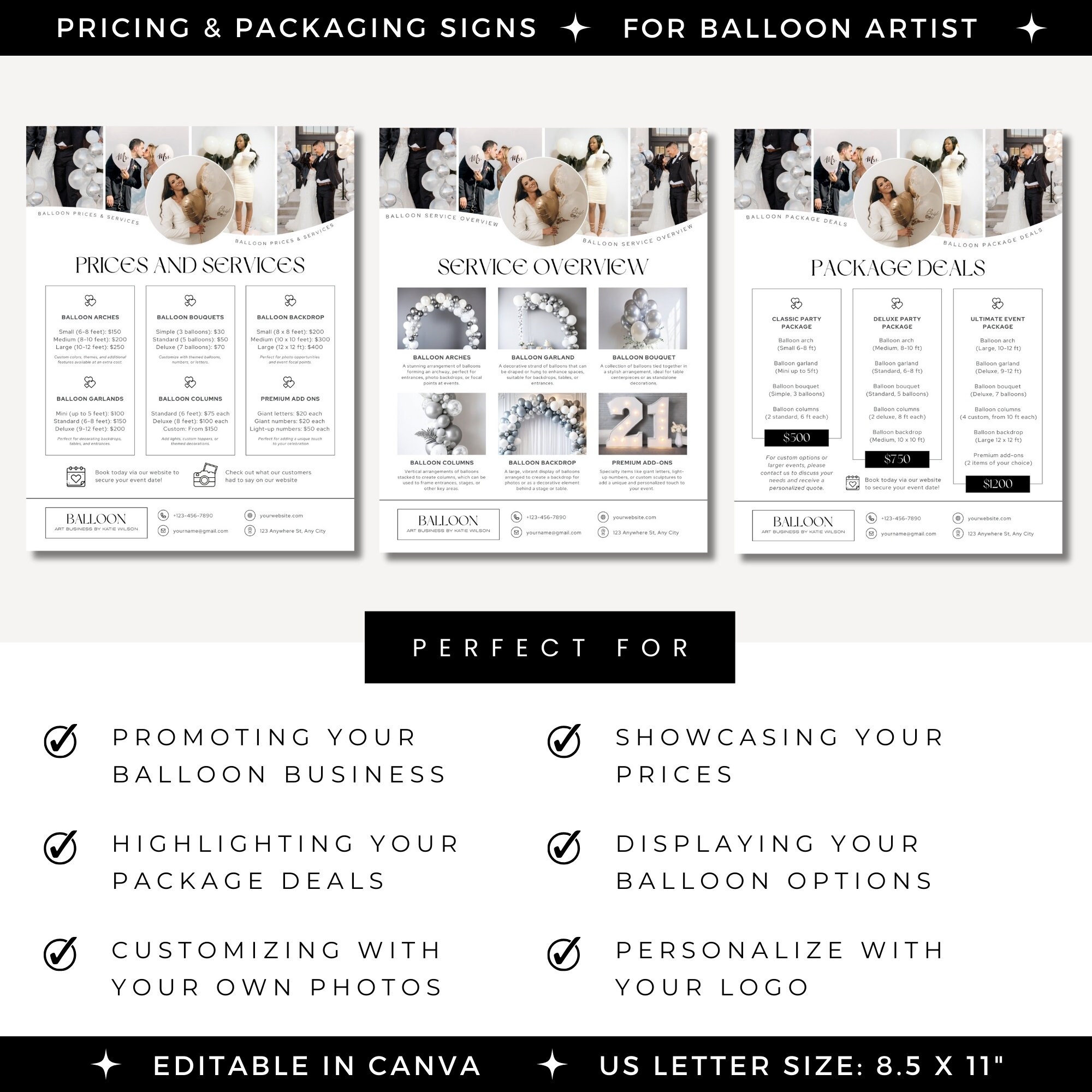 Balloon Business Marketing, Balloon Artist Price Sheet, Flyer Balloon ...