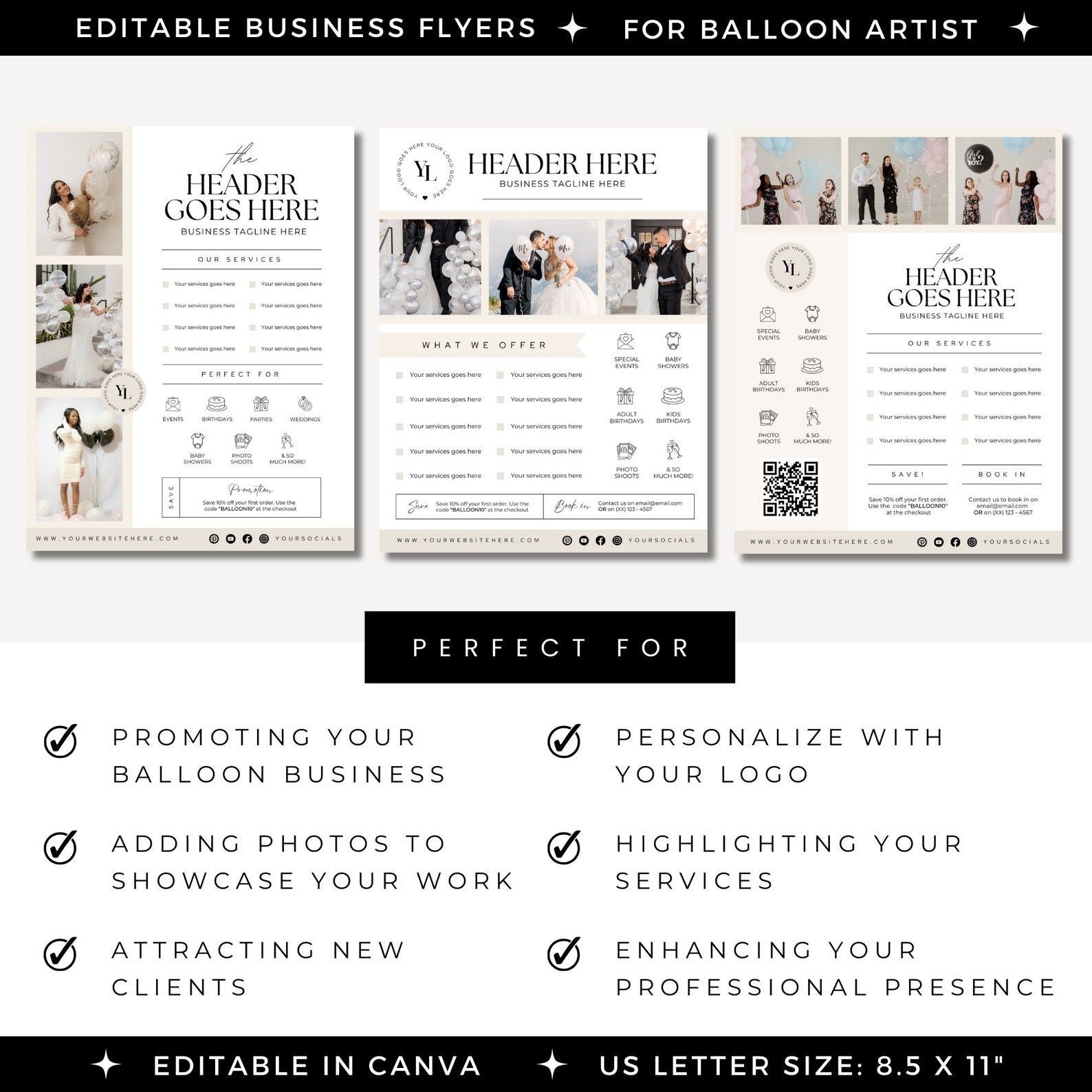 Balloon Business Marketing, Balloon Artist Flyer, Ballon Garland & Arch ...