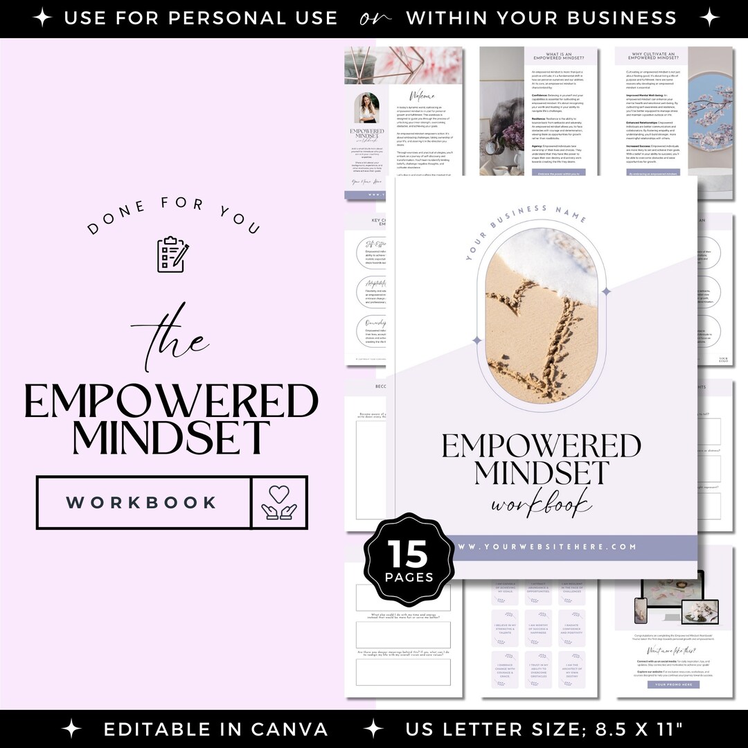 Mindset Coaching Client Worksheets, Business Life Coach Growth Mindset ...