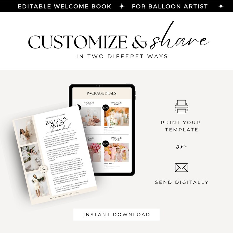 Balloon Business Marketing Welcome Book, Balloon Artist Planner, Price ...