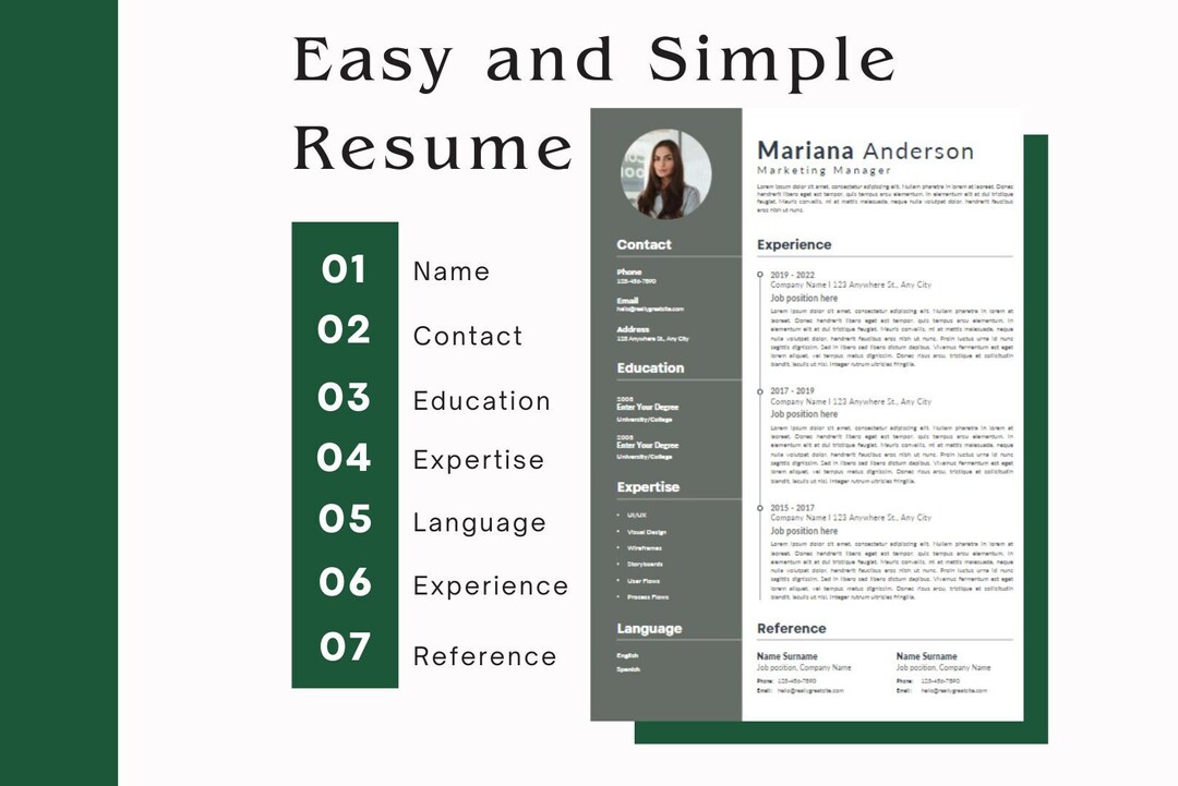 Grey White Minimalist CV Resume - Canva Template for Resume - Etsy