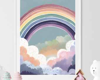 Printable Rainbow Art Print for Kids Room, Nursery, Kids Decor - Etsy