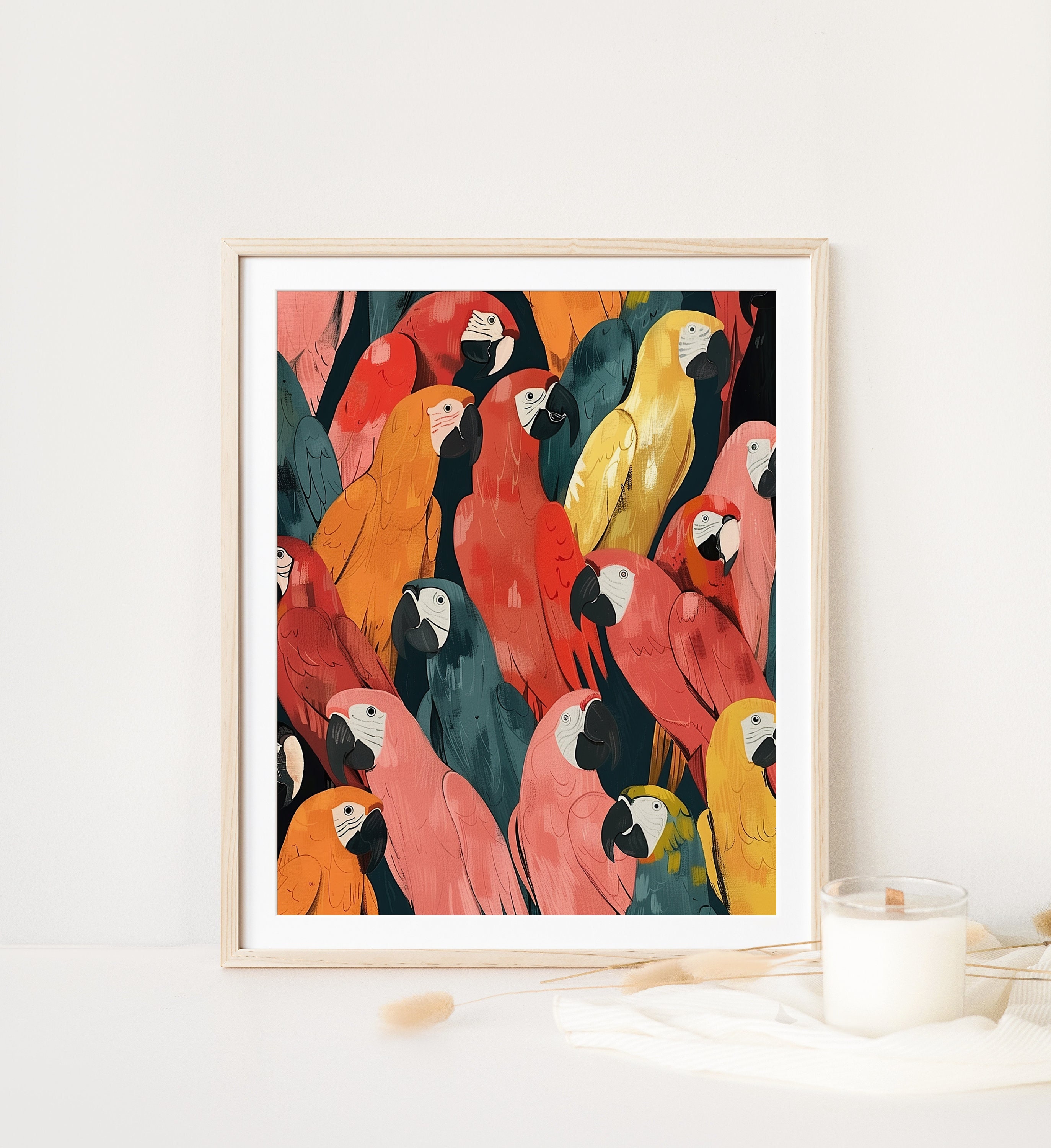 Parrot Wall Art, Parrot Art, Macaw, Parrot Decor, Scarlet Macaw ...