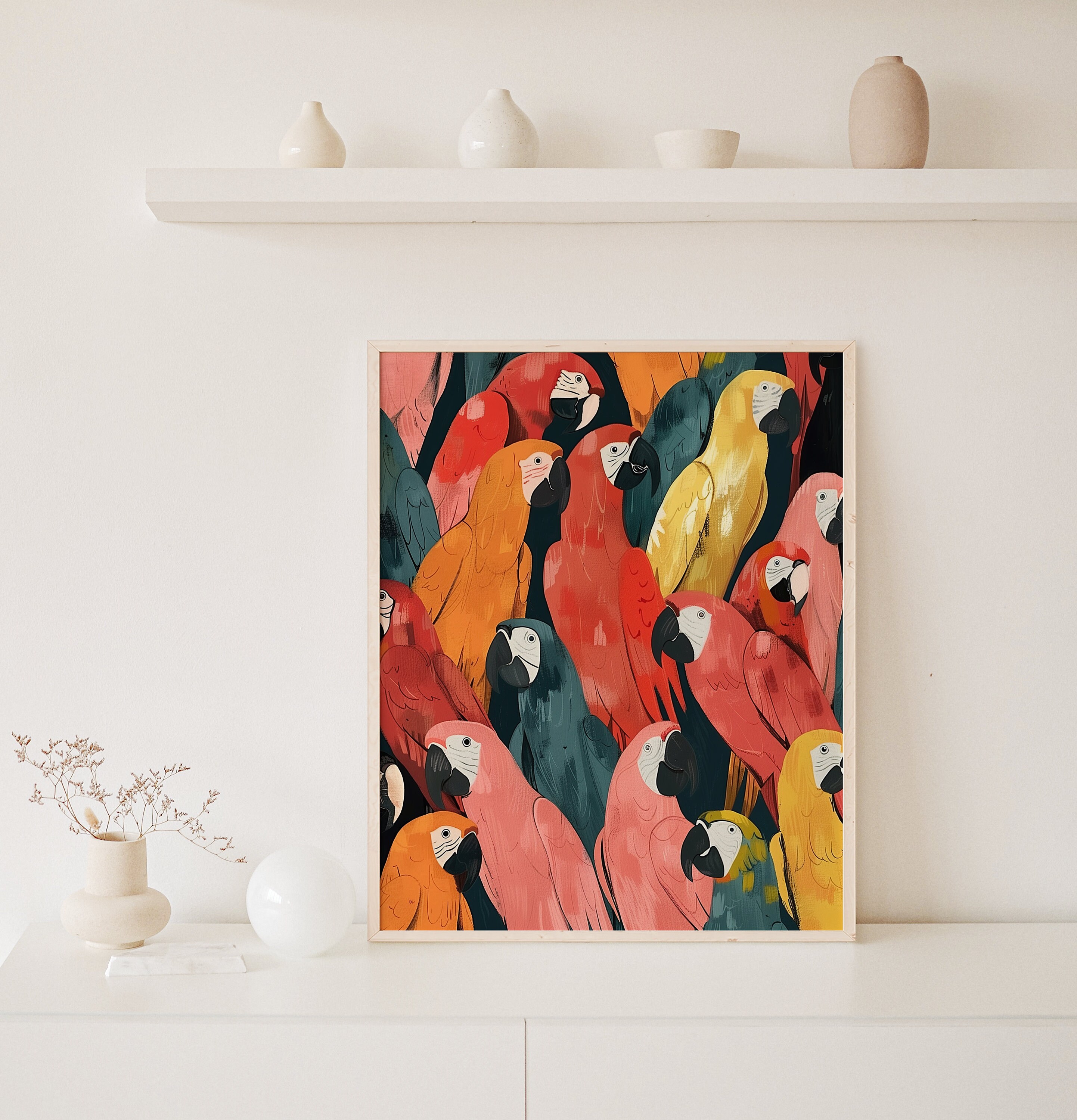 Parrot Wall Art, Parrot Art, Macaw, Parrot Decor, Scarlet Macaw ...