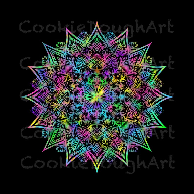 Mandala, PNG Clipart for Prints, Colorful, Vibrant, Digital Download ...