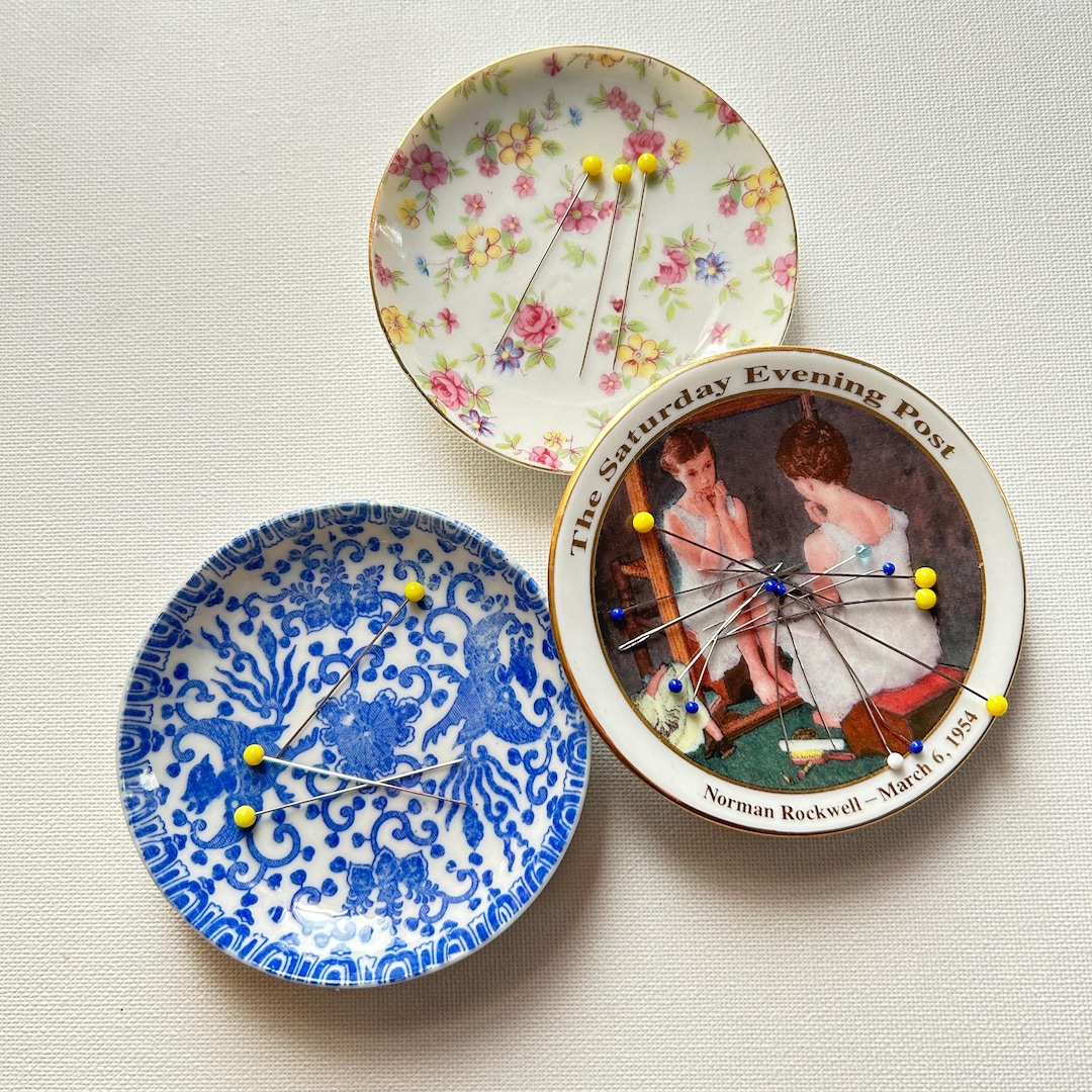 Vintage Tea Tip Magnetic Pin Plates Quick Sewing Pin Storage - Etsy