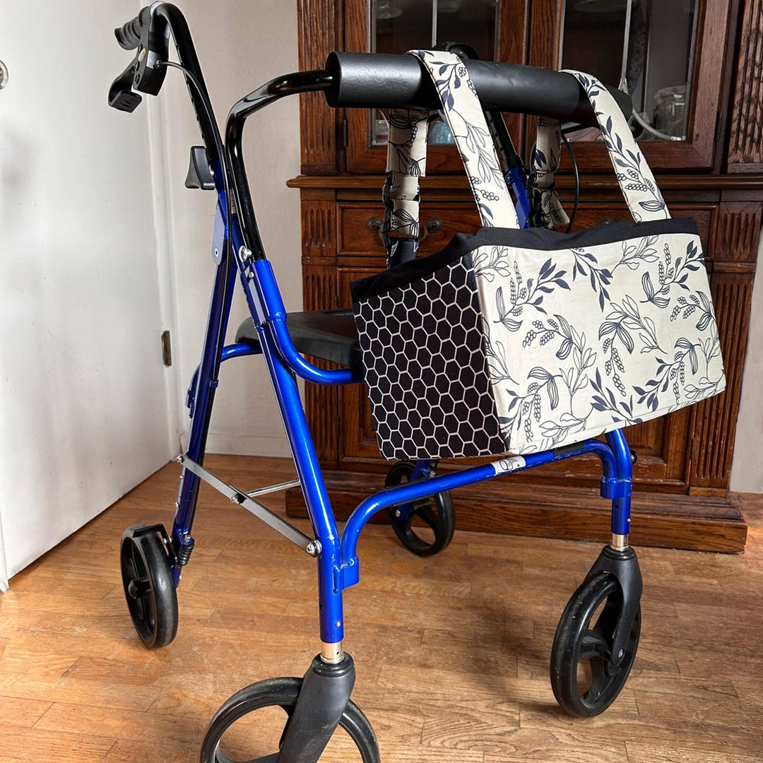 Handmade Seated Walker Basket - Custom and Personalized - Rollator Bag ...