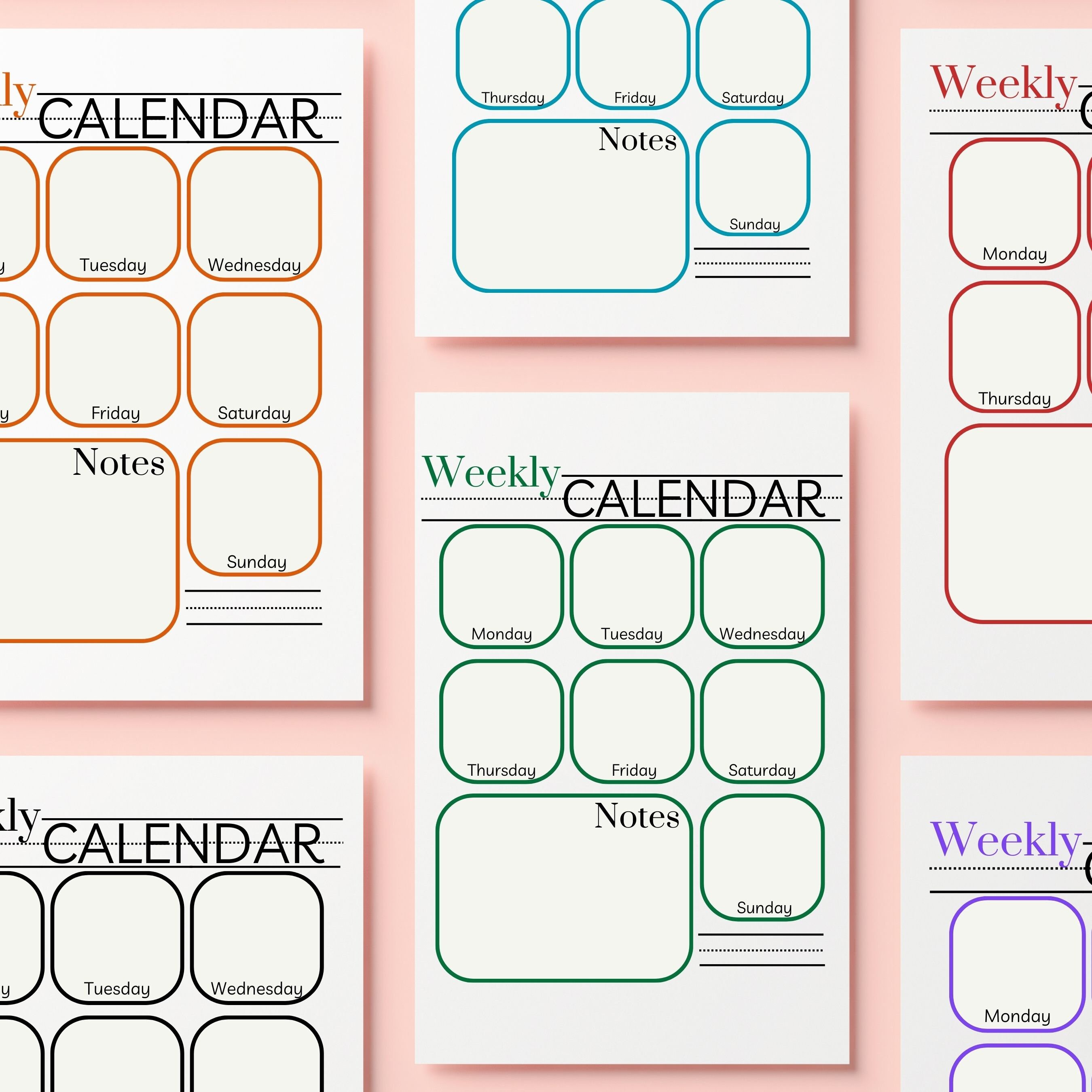 Simple Weekly Planner, Printable Weekly to Do List, Week at a Glance ...