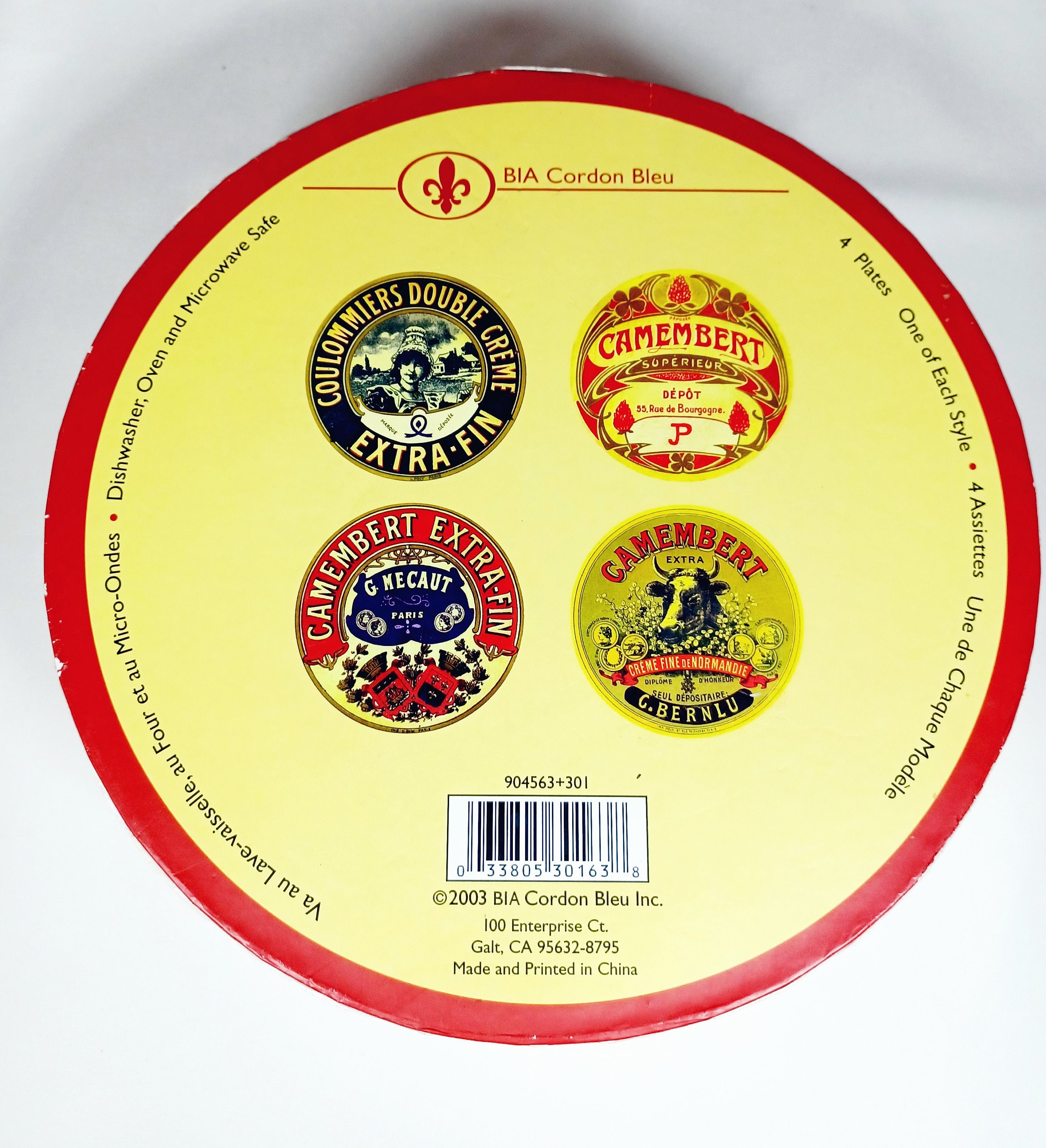 4 French Camembert Plates Bia Cordon Bleu, Camembert Plate 8'', Host ...