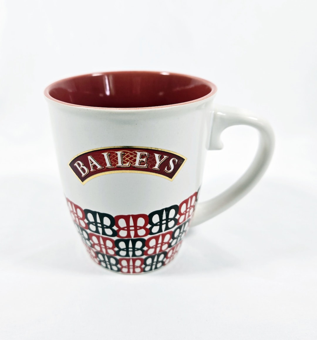 Vintage Baileys Coffee Mug, Red Baileys Logo Banner, Gold Accent ...