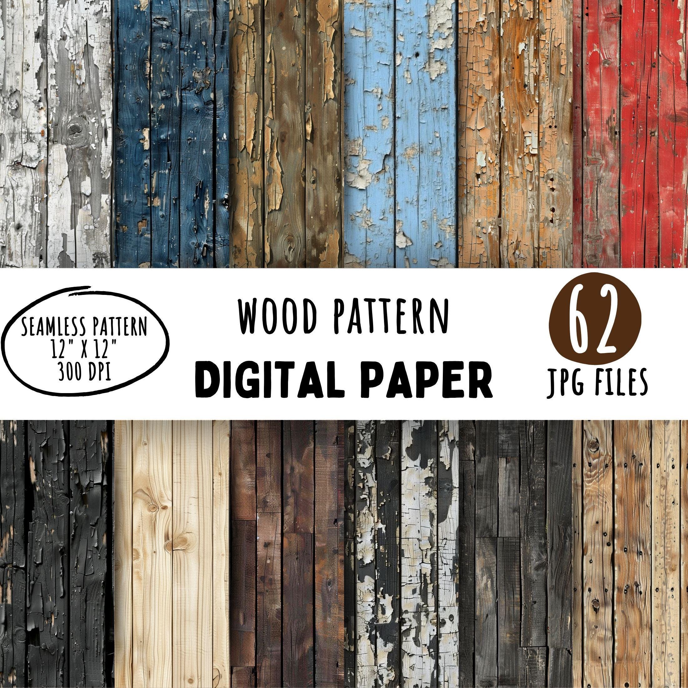 62 Wood Surface Digital Papers, Wood Pattern, Seamless Old Painted Wood ...