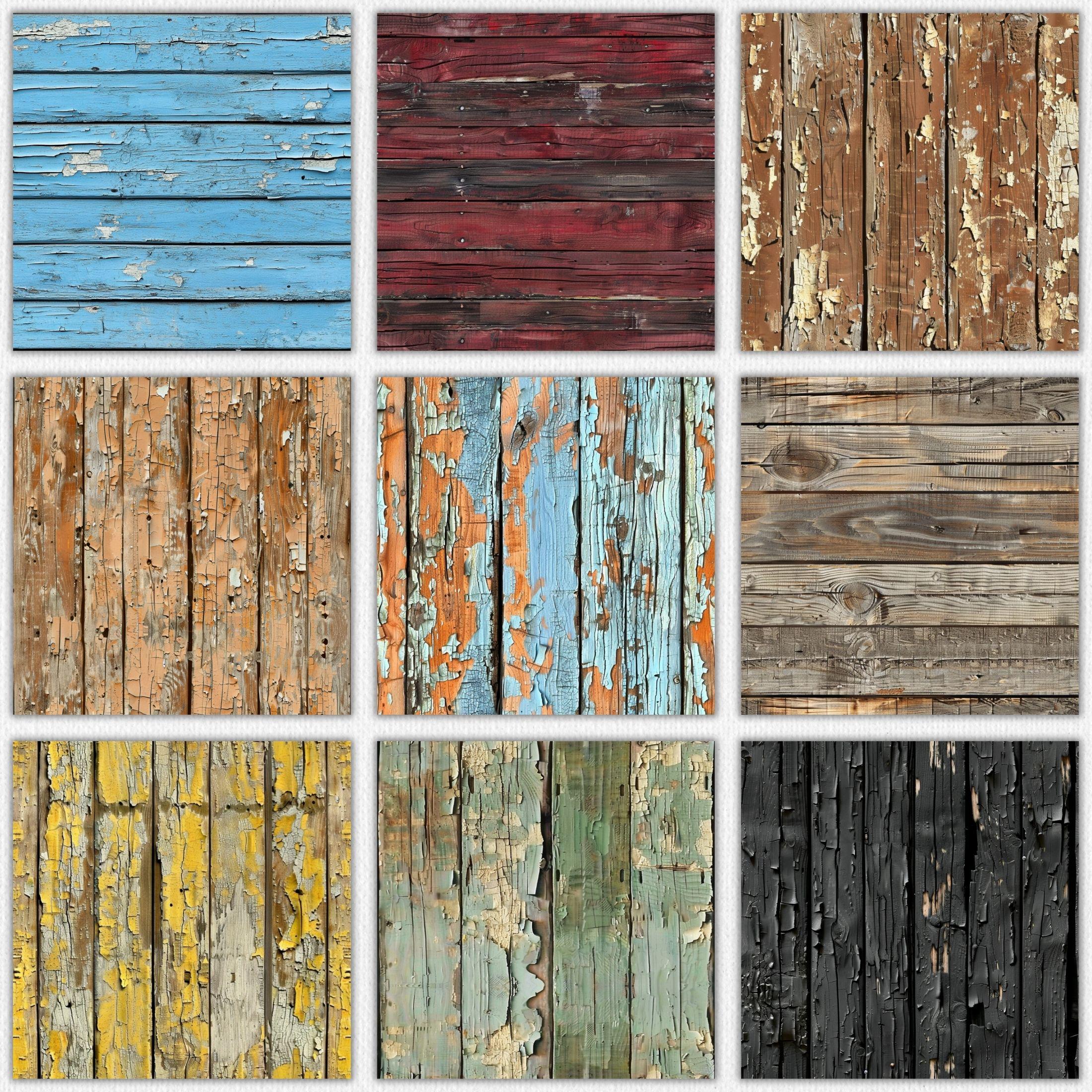62 Wood Surface Digital Papers, Wood Pattern, Seamless Old Painted Wood ...