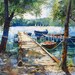 12 High Quality Lake Pier Designs JPG, Watercolor Summer Lake View ...