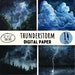 Watercolor Thunderstorm Clipart: Lightning Bolt Art, Commercial Use ...
